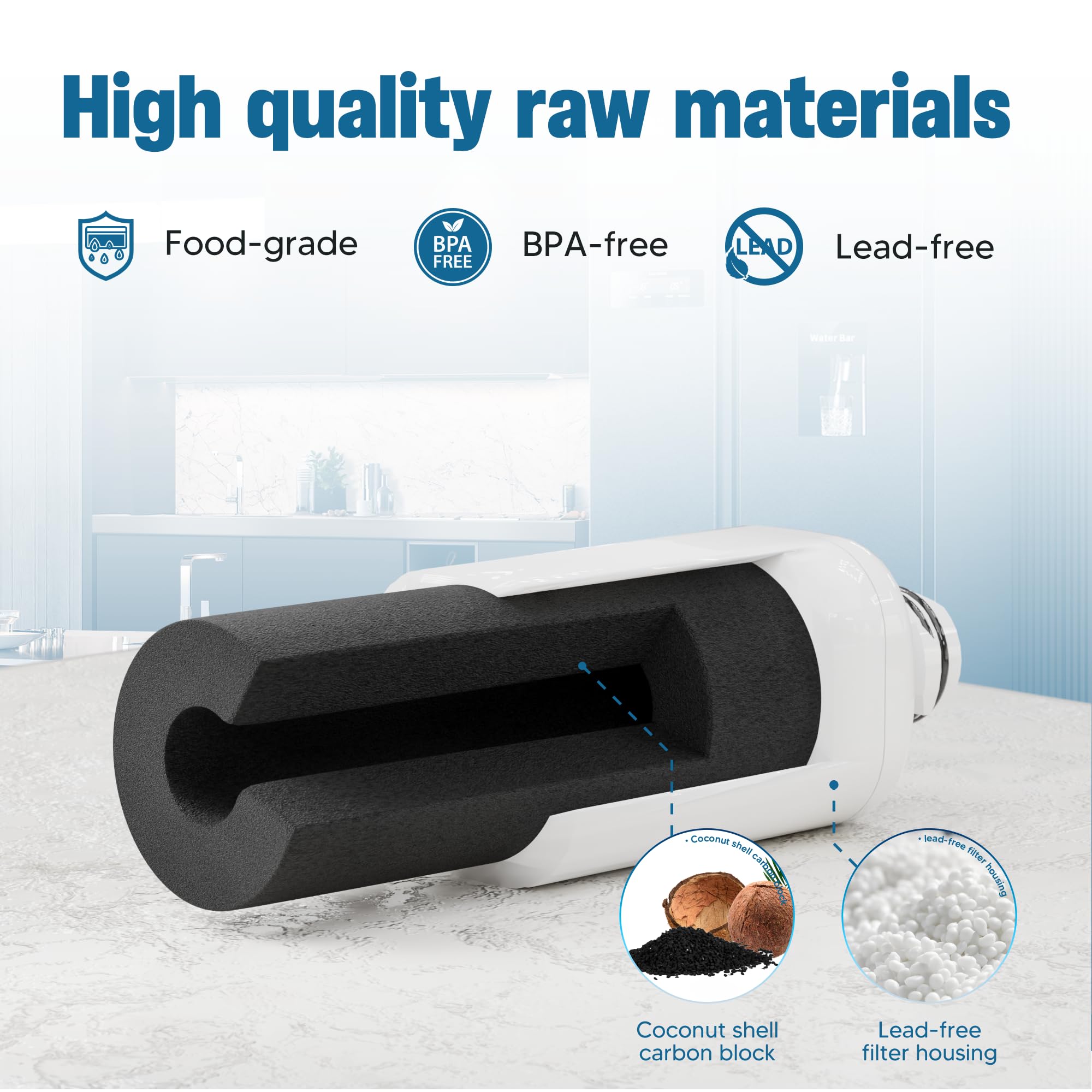 DESENRUIS Water Filter Replacement Compatible with Samsung HAF-QIN, HAF-QIN/EXP, DA97-17376B, DA97-08006C, RF23M8070SG, RF23M8070SR, RF23M8090SG, RF23M8570SR, Pack of 3