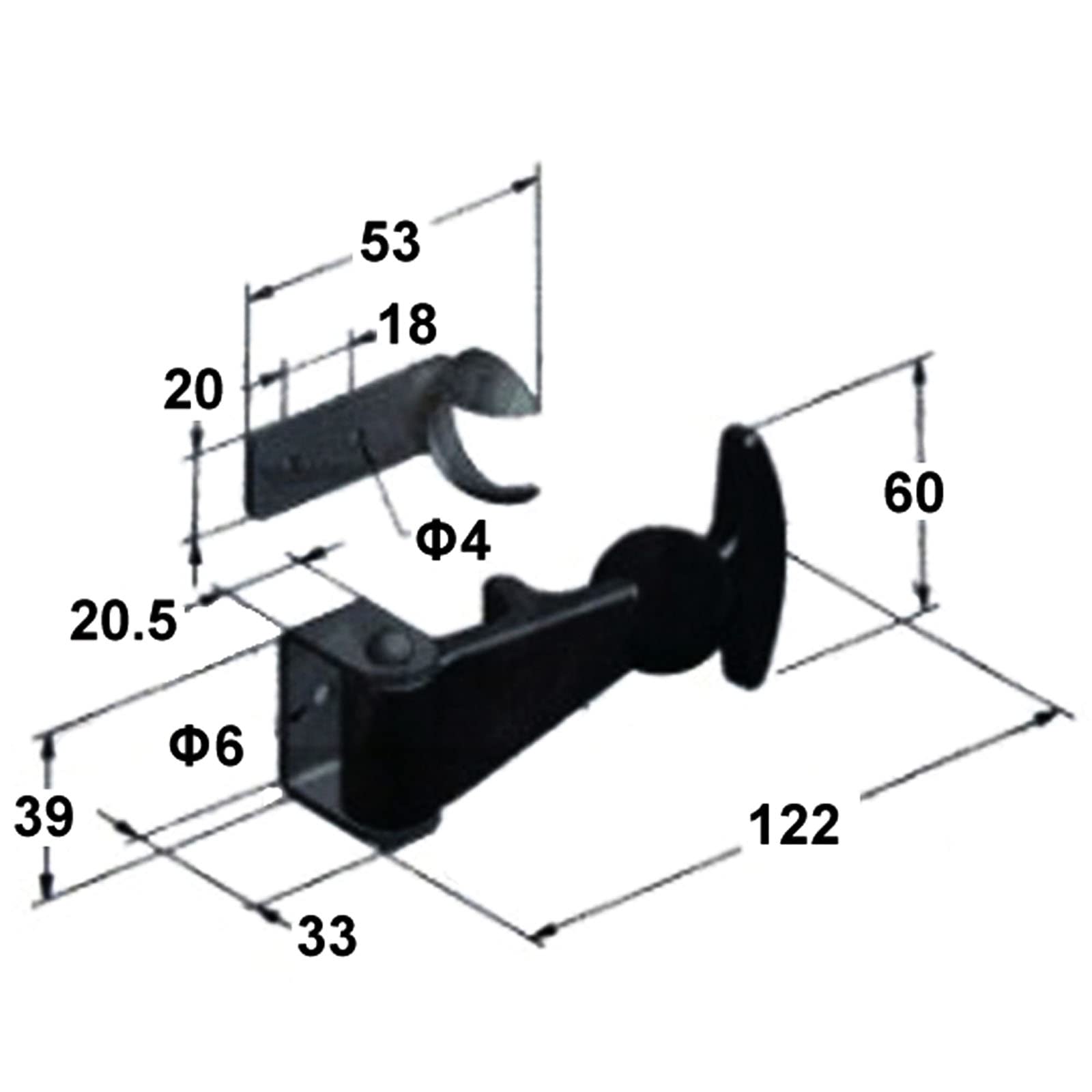 Ganlandy Elastic Rubber Hood Catch, Flexible T-Handle Hasp, Rubber Flexible Draw Latches with Brackets for Tool Box, Vehicle Engine, Hood, Golf Cart