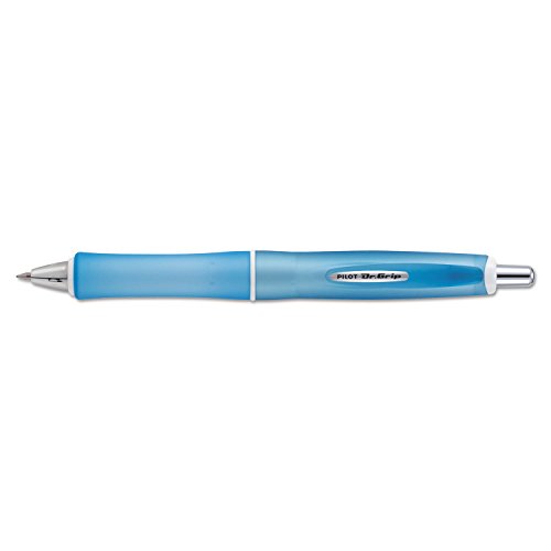 PILOT Dr. Grip Frosted Refillable & Retractable Ballpoint Pen, Medium Point, Blue Barrel, Black Ink, Single Pen (36253)