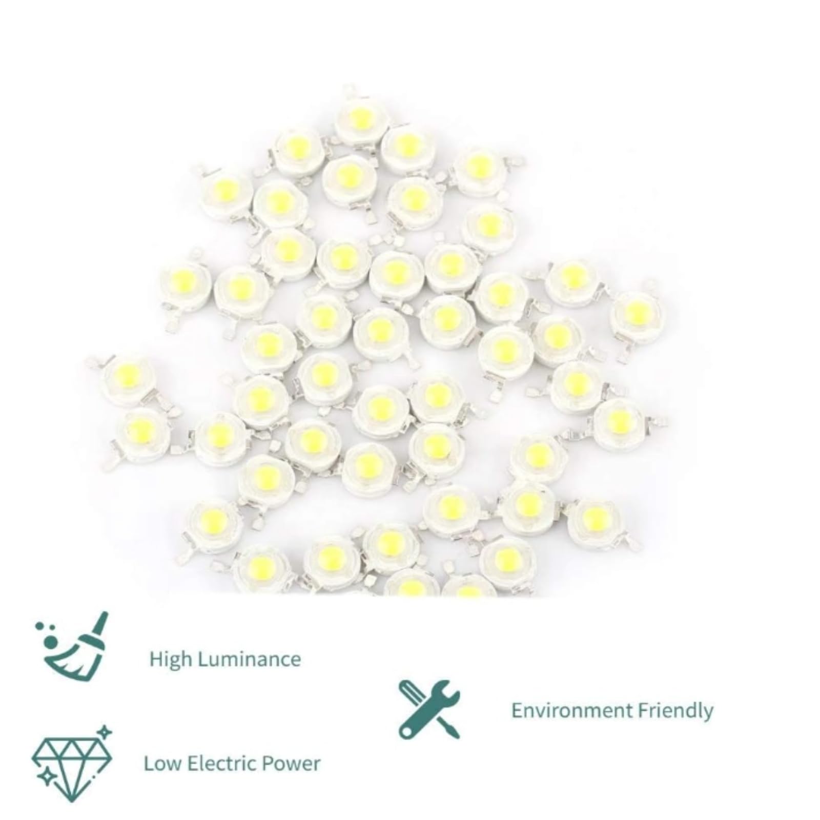 High Power Led Chip, LED Chip Bulb, Light Beads, 1w White Super Bright SMD Cob Light Emitter Components Diode Bulb Lamp Beads for DIY Lighting (Cool White)