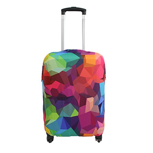 Explore Land Travel Luggage Cover Suitcase Protector Fits 18-32 Inch Luggage (Geometry, S(18-22 inch Luggage))