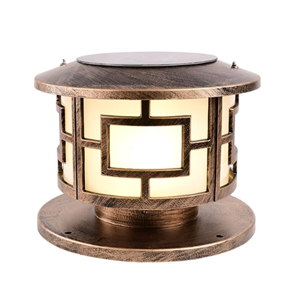 Solar Light European Style LED Column Head Lamp Fence Door Post Lamp Villa Home Garden Garden Light Outdoor Light Garden Lamp (Size : 400mm)