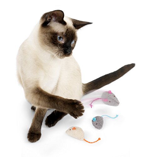 SmartyKat (3 Count) Skitter Critters Catnip Cat Toys - Gray/Cream, 3 Count