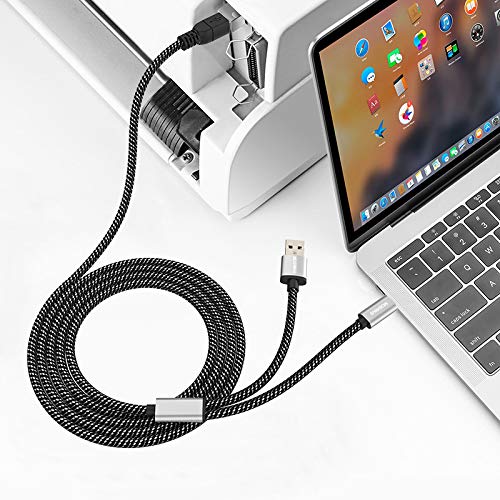 MOSWAG 2in1 USB Printer Cable 3.28FT/1M with USB C to MIDI Cable Printer Cable,USB MIDI Cable USB C to USB B MIDI Cable,Cable,Compatible with Music Instrument,Piano,Midi Keyboard,USB Microphone