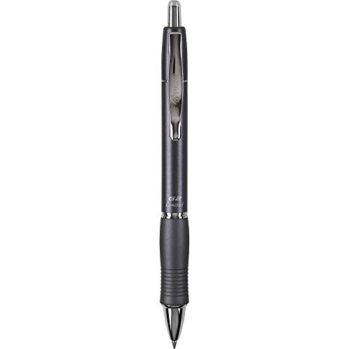 PILOT G2 Limited Refillable & Retractable Rolling Ball Gel Pen, Fine Point, Gray Barrel, Black Ink, Single Pen (31536)