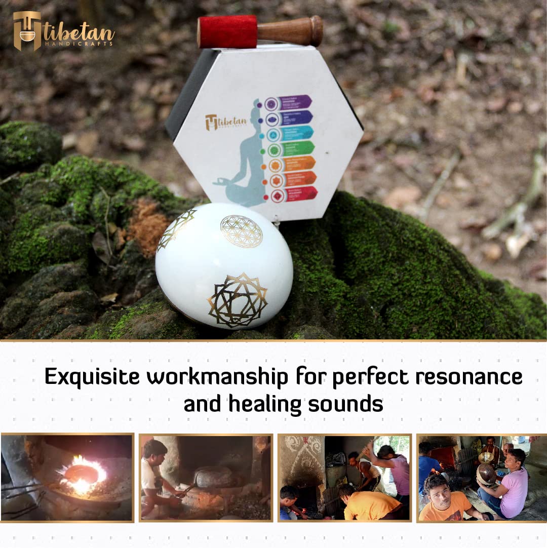 Tibetan Singing Bowl Set - Easy To Play Authentic Handmade For Meditation Sound 7 Chakra Healing by Tibetan Handicrafts