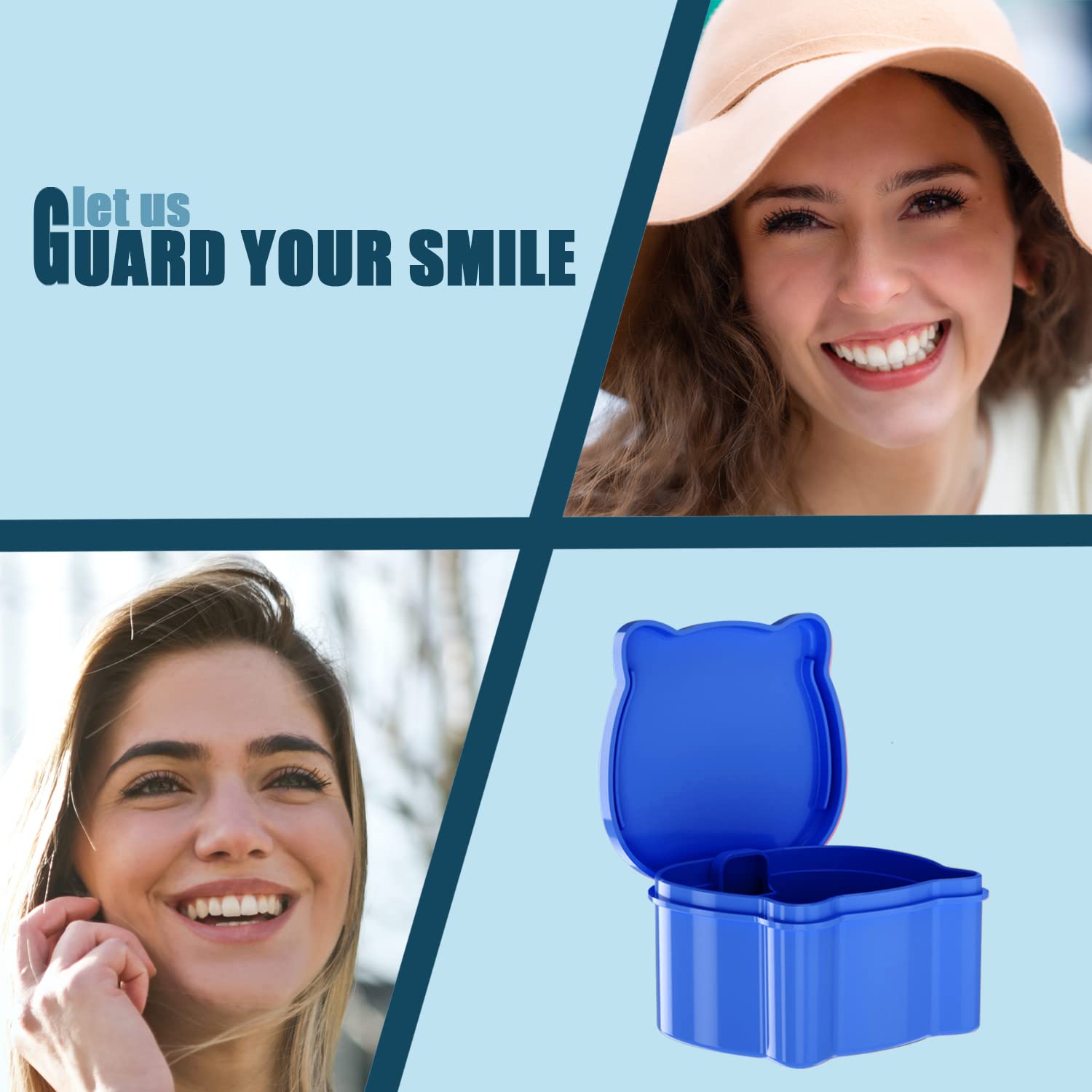 Denture Case, Denture Cup With Strainer For Dentures, Retainers, Night Guard & Mouth Guard, Retainer Case, Portable Denture Bath For Traveling & Daily Cleaning (Pink)