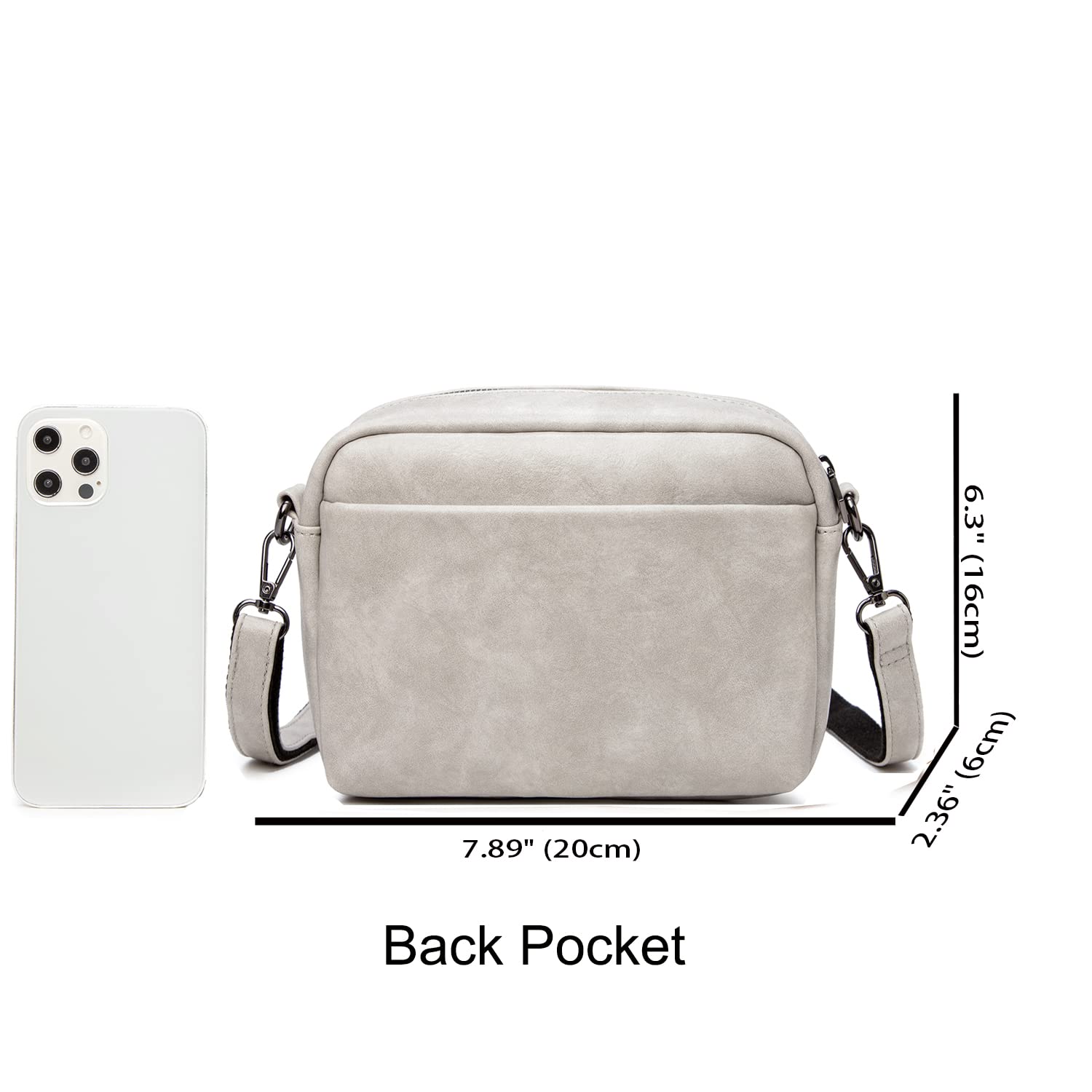Weilan Triple Zip Small Crossbody Bag for women,Cell Phone Purse Shoulder Handbag Wallet