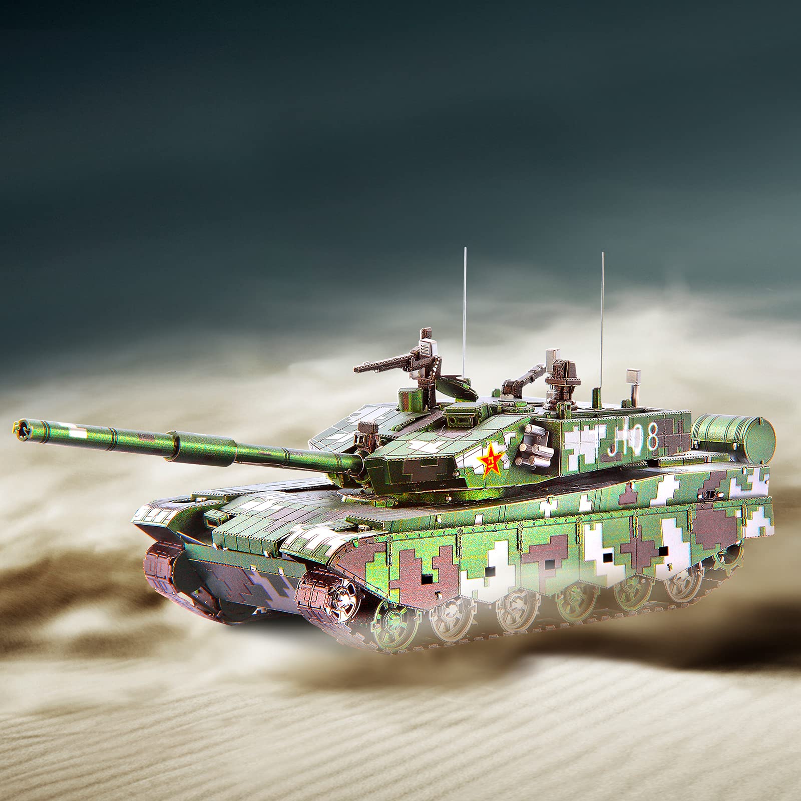Piececool 3D Metal Puzzles, 99A Main Battle Tank Building Kit, 233Pcs Art Craft Kit for Teens, DIY Vehicle Model, Handcraft Toys for Adults