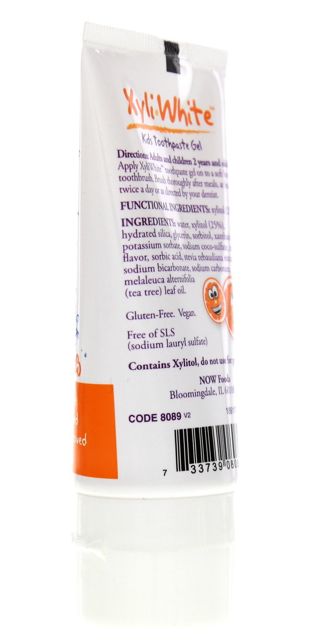 XyliWhite Orange Splash Kids Toothpaste Now Foods 3 oz Gel Pack of 2