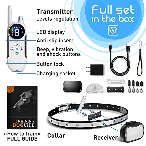 Extra Small Size Dog Training Collar with Remote for Small Dogs 5-15lbs and Puppies with Shock - Waterproof & 1000 Ft Range