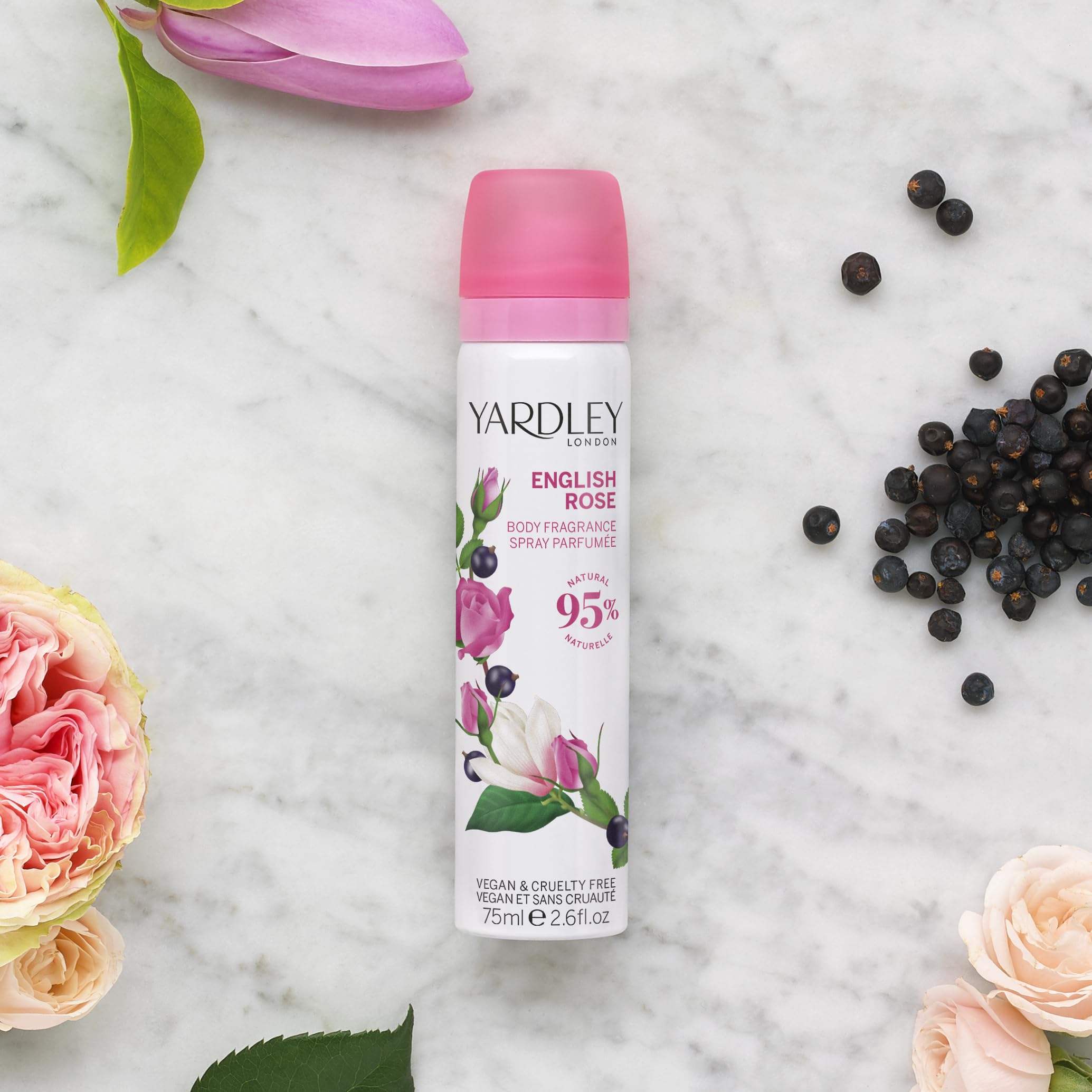 Yardley London for Women Deodorant Body Spray, English Rose, 2.5 Ounce