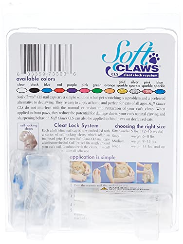 Soft Claws for Cats - CLS (Cleat Lock System), Size Medium, Color Blue