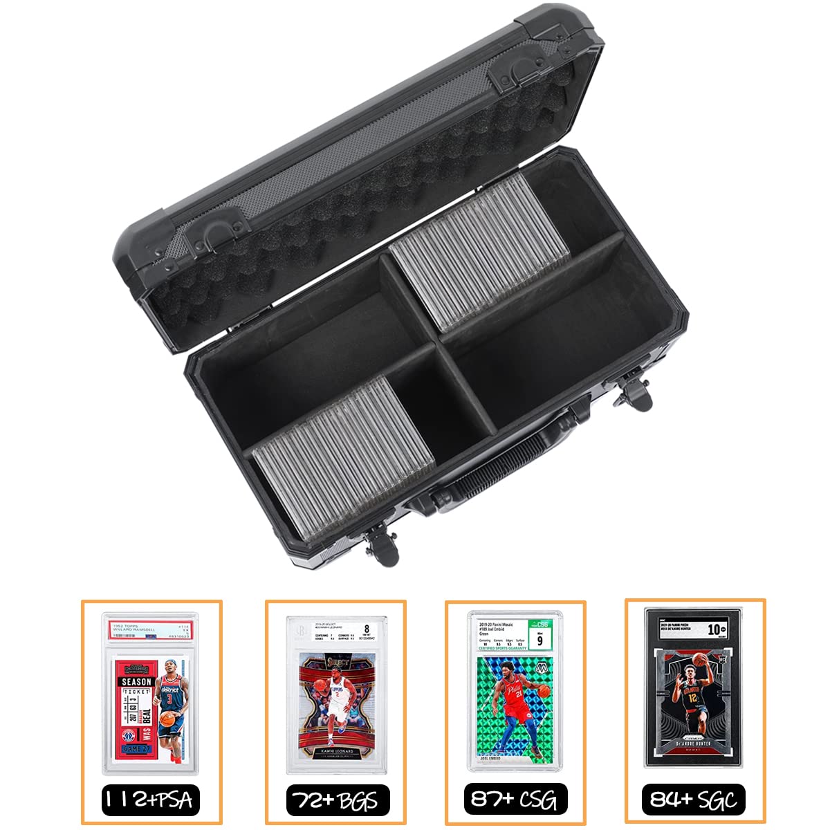 D DACCKIT Graded Card Storage Box - 112+ Graded Cards Case Compatible with PSA BGS CSG FGS Graded Sports Cardsā¦