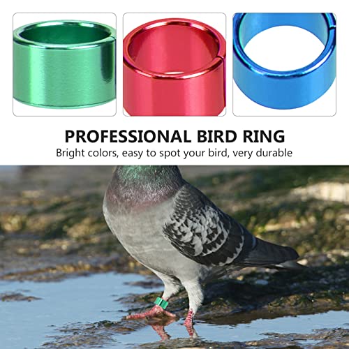 HANABASS 18pcs Aluminium Pigeon Leg Rings Dove Leg Rings Identify Bands Training Identify Birds Foot Ring for Pigeons Lovebird Coturnix Quail Chicken Goose Gamefowl Turkey Multicolor