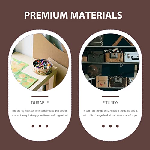 Healifty Wicker Rattan Baskets Tea Bag Sugar Packet Holder Coffee Station Condiment Organizer Woven Divided Basket Tray for Drawer Shelf Countertop Coffee