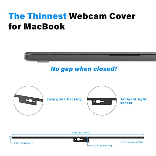 EyeBloc Webcam Cover for MacBook Notch Series 2022. Designed for All 2021 & 2022 MacBook Air & MacBook Pro Notch Displays