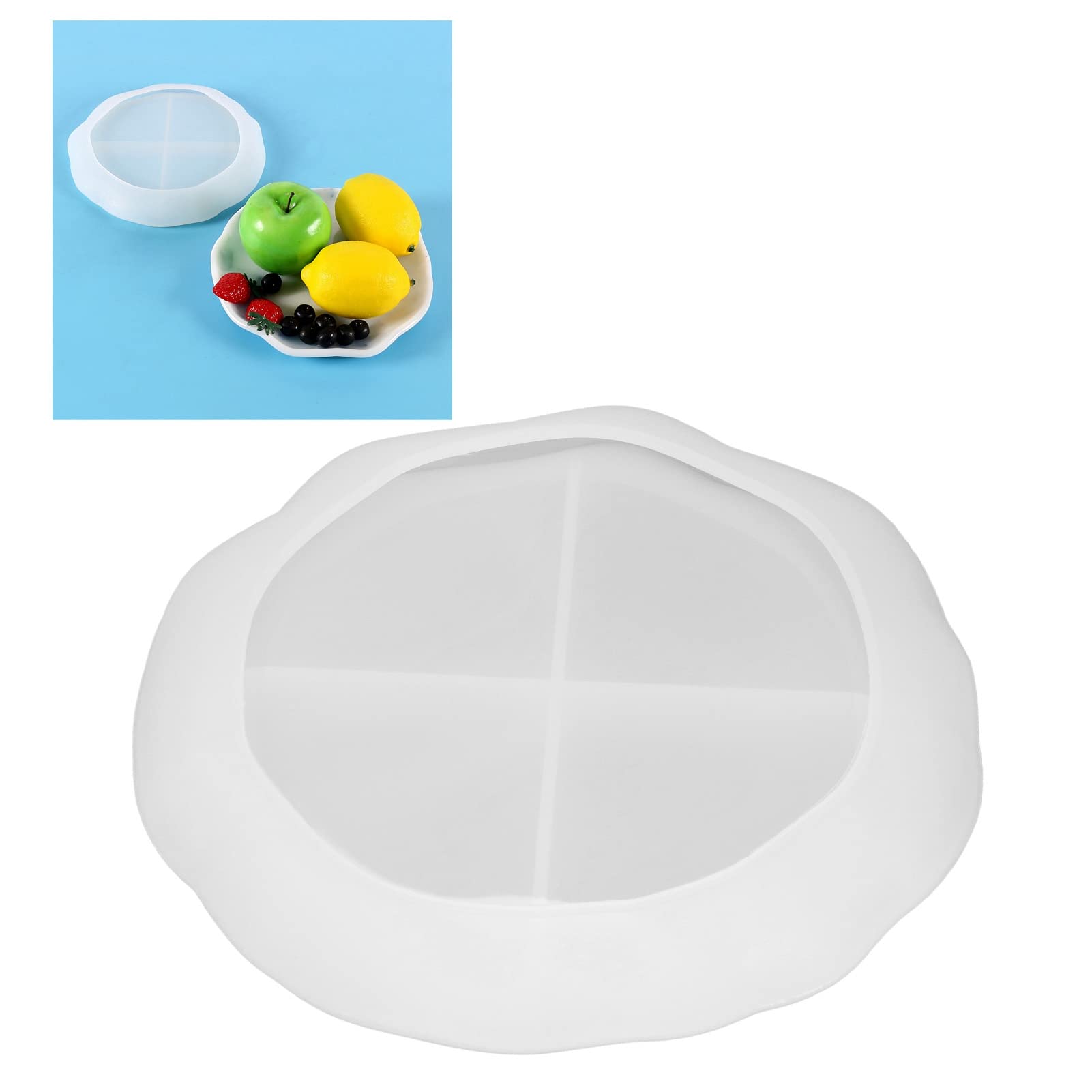 DEPILA DIY Resin Molds, Irregular Shape Thicken Soft Transparent Durable Wearable Silicone Resin Mold for Epoxy Resin Home Dish (Color : Round)
