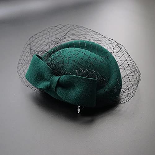 Bowknot Veil Fascinator Hat Cocktail Beret Cap Lady Wedding Party Church Hair Accessories