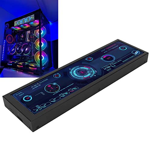 DAUERHAFT 8.8 Inch IPS Display, 1920x480 LED Display, CPU GPU SSD Data Temperature Monitor Chassis Sub Screen, Fan Speed Computer Temperature Memory Sub Display for RPi for Linux for Windows