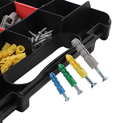 HongWay 370pcs Plastic Drywall Wall Anchors Kit with Screws, Includes 5 Different Assorted Size Anchors and Screws