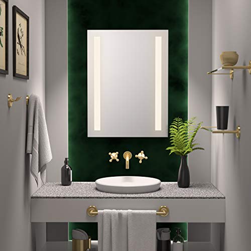 Gatco 5057 Designer II Glass Shelf, Brushed Brass/Wall Mounted 22.50" x 5.85" Tempered Glass Shelf