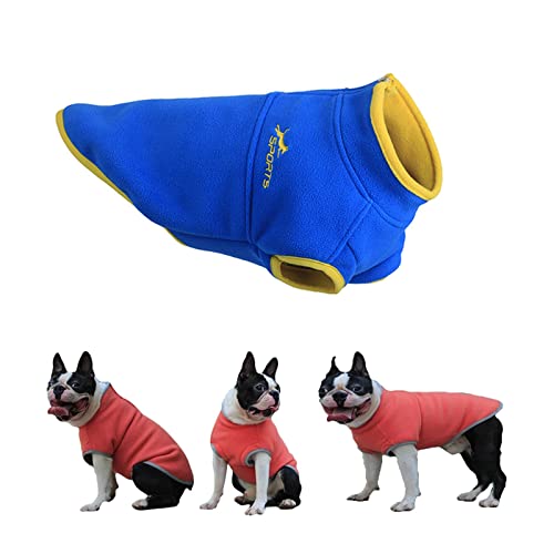 HGMOMO Dog Fleece Vest Warm Winter Upgraded Pet Clothes for Puppy Windproof Sweater Pullover Coat with D-Ring Leash Chihuahua Jackets Pug Costumes for Small Medium Cats Dogs (Small, Royal Blue)