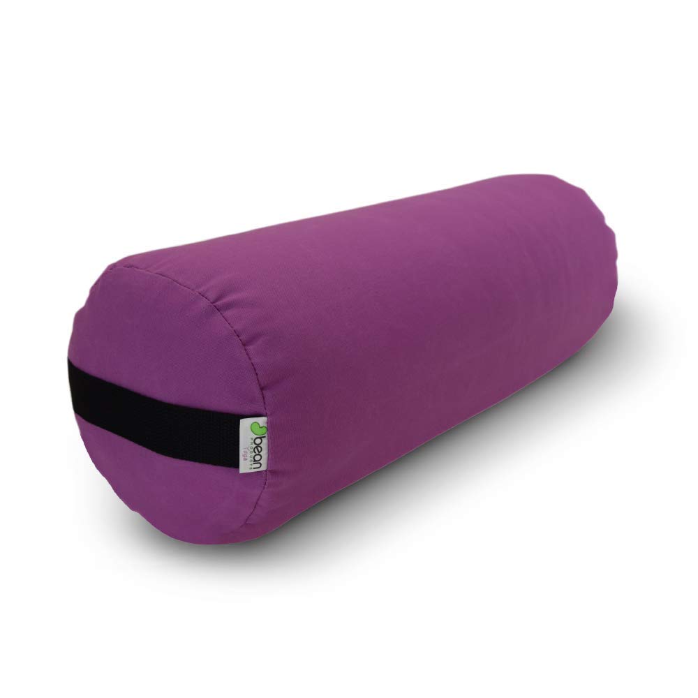 Bean Products Yoga Bolster - Handcrafted in The USA with Eco Friendly Materials - Studio Grade Support Cushion That Elevates Your Practice & Lasts Longer - Round, Cotton Orchid