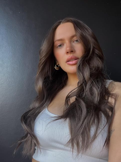 Clip in Hair Extensions, 6 PCS Light Brown Extensions, Wavy Hair Extensions, Natural & Soft Hair & Blends Well Hair Extensions, Chocolate Brown Long Wavy Hairpieces(20inch, 6pcs, Chocolate Brown)