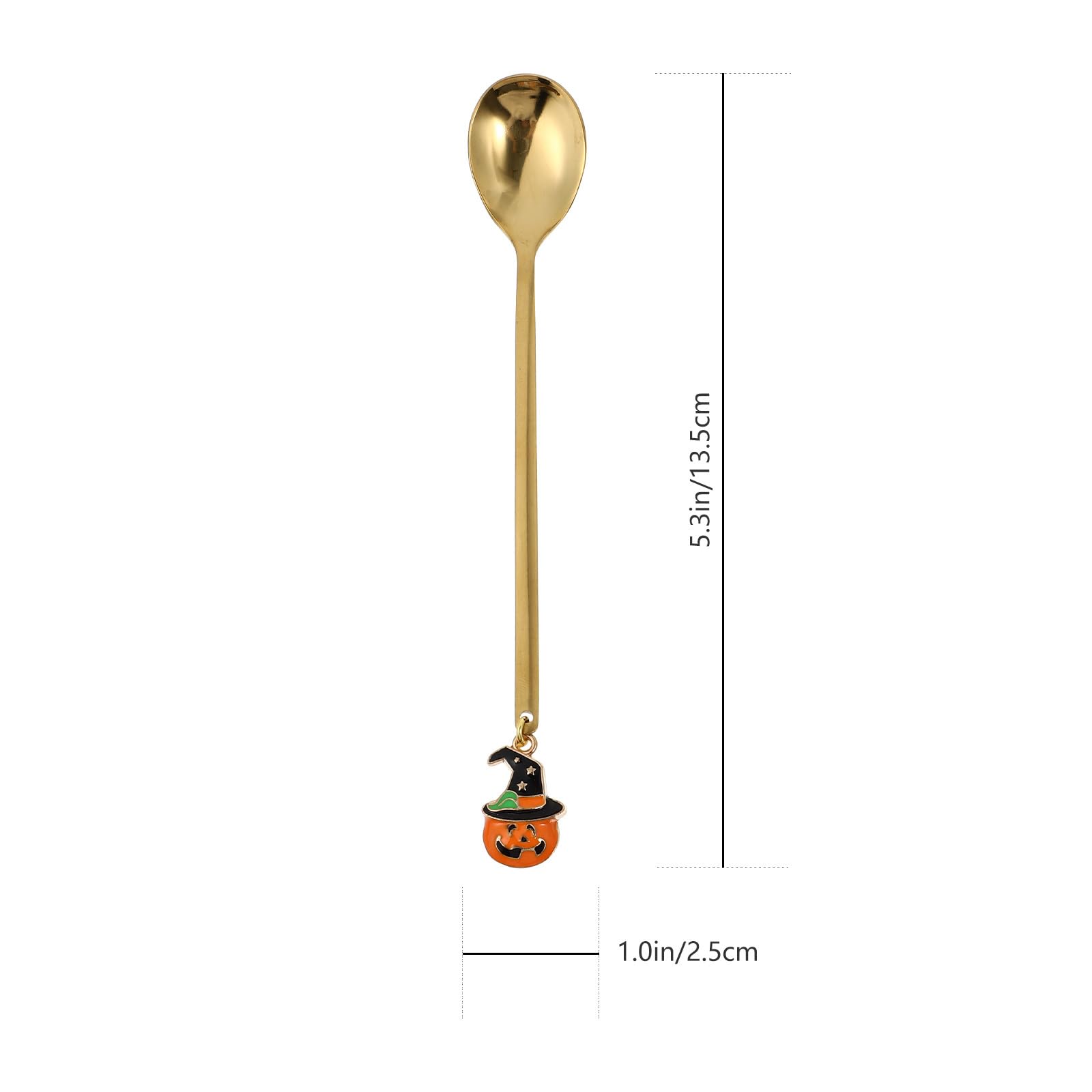 Hemoton 4pcs Halloween Coffee Spoons Stainless Steel Dessert Spoons Pumpkin Skull Tea Spoon Coffee Stirring Spoon Set for Halloween Family Gatherings Table Decoration