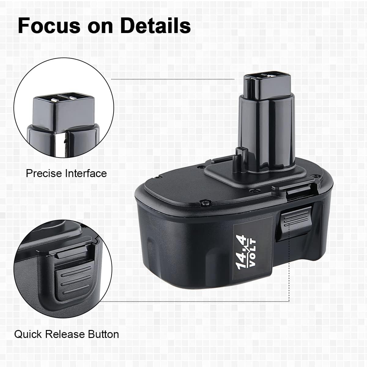 PDstation 2Pack DC9091 DW9094 Battery 4.8Ah Replacement for Dewalt 14.4v Battery DW9091 DE9091 DE9092 DE9038 Compatible with Dewalt Replacement Battery XRP Cordless Power Tool