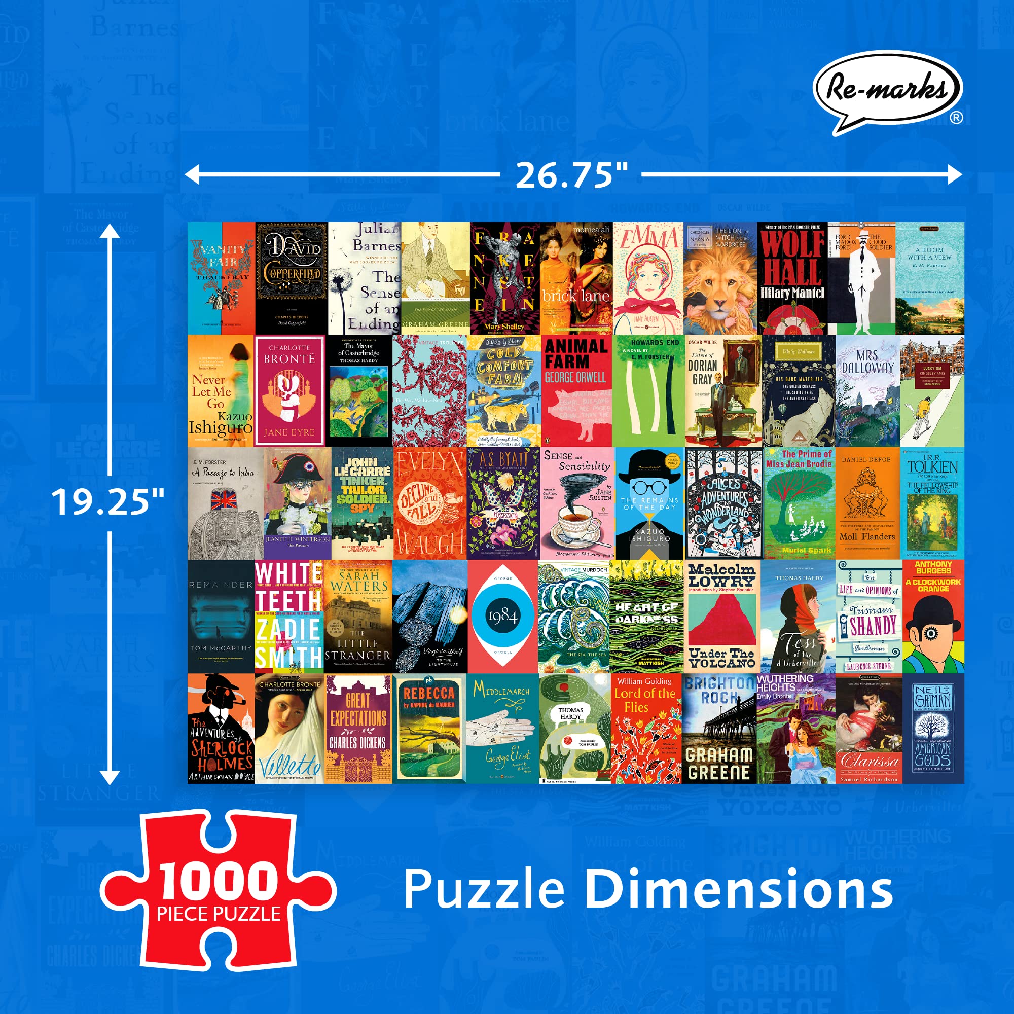 Re-marks British Classics Literary Puzzle, 1000-Piece Jigsaw Puzzle for All Ages