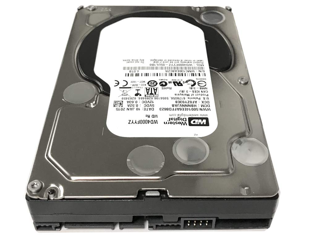 Western Digital 4TB 3.5 Inch SATA III, 7200 RPM, 64 MB Cache Enterprise Hard Drive (Western Digital4000FYYZ)