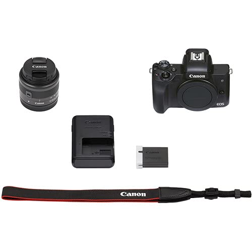 Canon EOS M50 Mark II Mirrorless Camera Canon EF-M 18-150mm f/3.5-6.3 is STM Lens + Case + 64GB Memory(26pc)