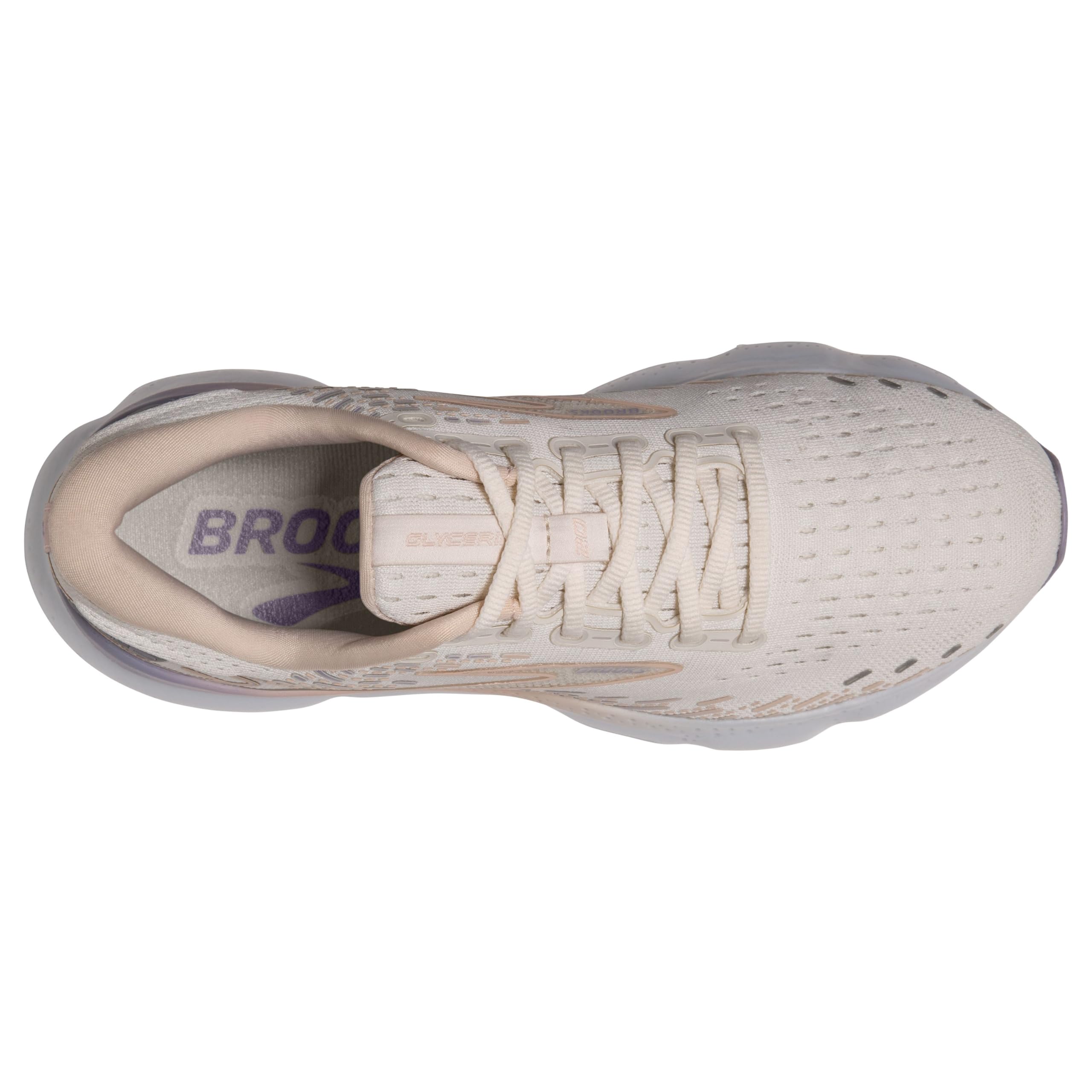 Brooks Women's Glycerin 20 Neutral Running Shoe - Snow White/Blush/Cosmic Sky - 9 Medium