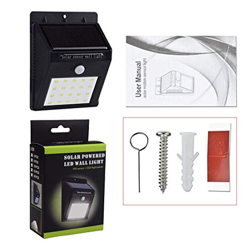 IGOSAIT LED Work Light 5.5V 20 LED White Light Outdoor Solar Motion Sensor Light Compatible with Yard/Garden/Home/Driveway/Stairs/Outside Wall Lighting Lantern