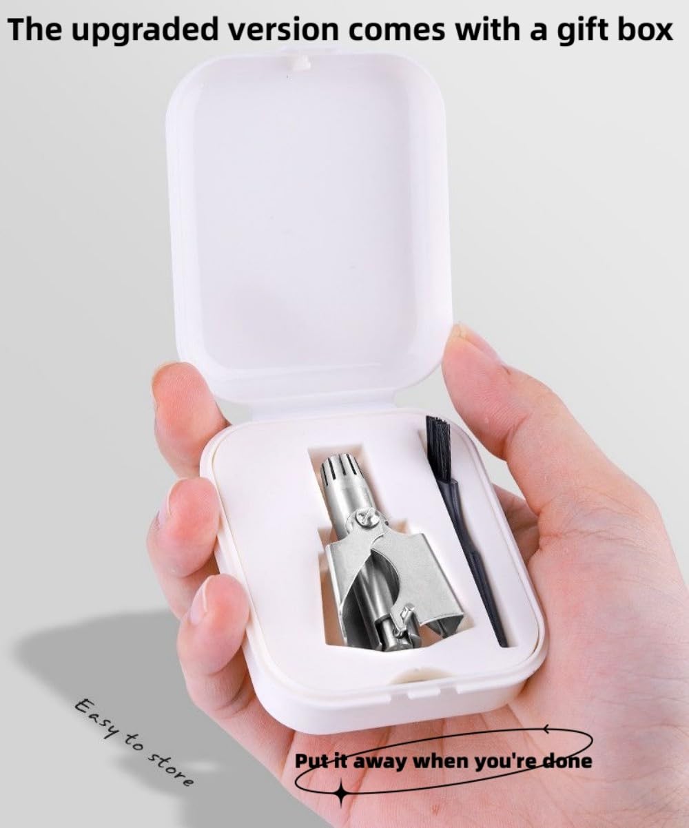 KongLam Stainless Steel Nose Hair Trimmer for Men - Easy to Use, Safe and Painless