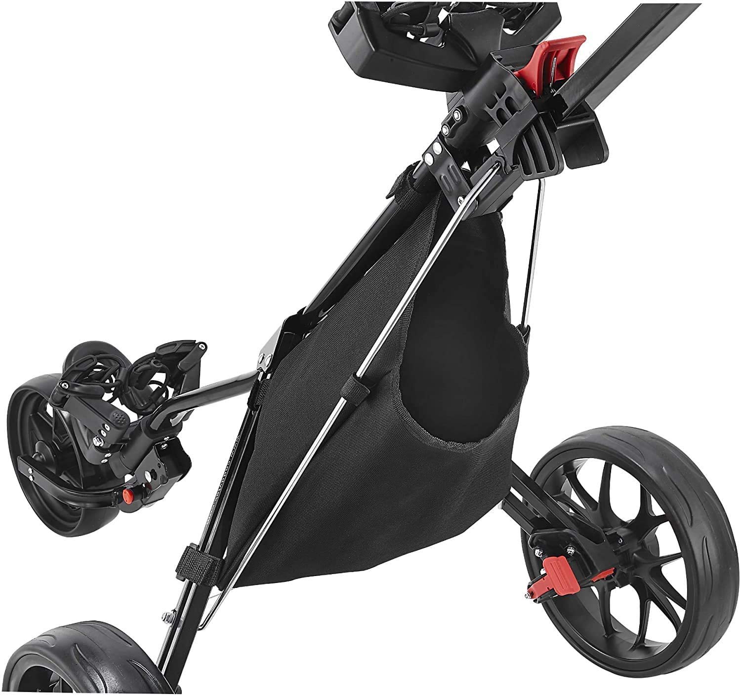Caddytek CaddyLite 11.5 V3 3 Wheel Golf Push Cart - SuperLite Deluxe, Lightweight, Easy To Fold Caddy Cart Pushcart , Silver , 53.5 x 27 x 45"