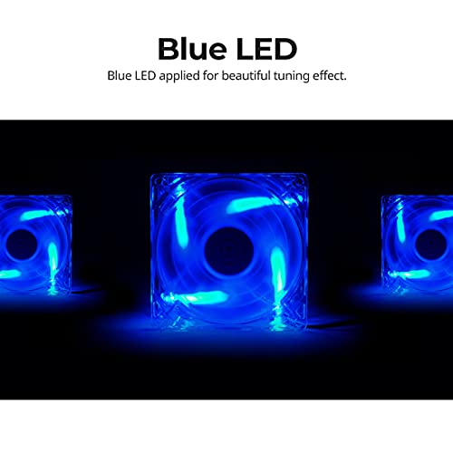 Zalman Ultra Quiet ZM-F3 120mm Blue LED Shark Fin Blade Case Fan Cooling,White ZM-F3 LED (SF)