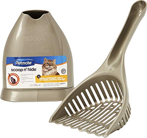 PETMATE Scoop N Hide Deep-Bucket Cat Litter Scoop Built-In Rake 3 Colors, Multi