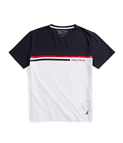 Nautica mens Nautica Men's Navtech Colorblock Tee T Shirt, Navy, Medium US