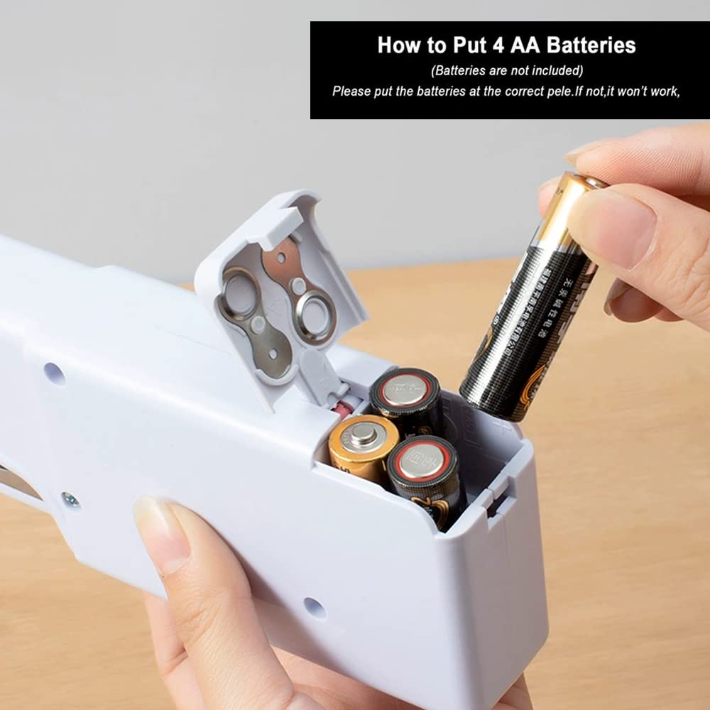 Handheld Sewing Machine, Mini Portable Electric Sewing Machine for Adult, Easy to Use and Fast Stitch Suitable for Clothes,small handheld,Fabrics, DIY Home Travel,White,