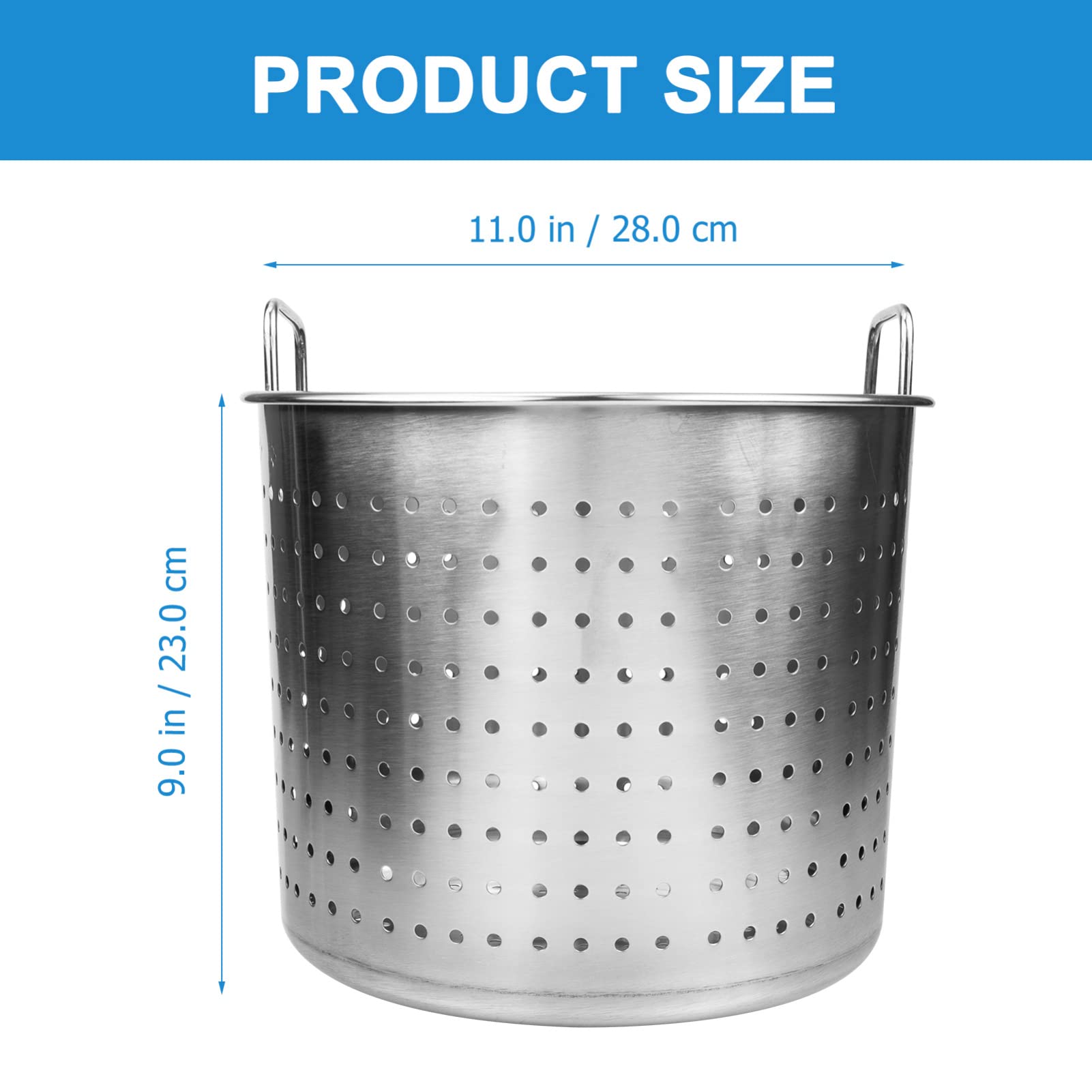 UPKOCH Stock Pot Insert Steamer Basket Stainless Steel Boiling Basket with Handle Crawfish Pot Seafood Cookware for Boiling and Steaming Crab Boil Pot
