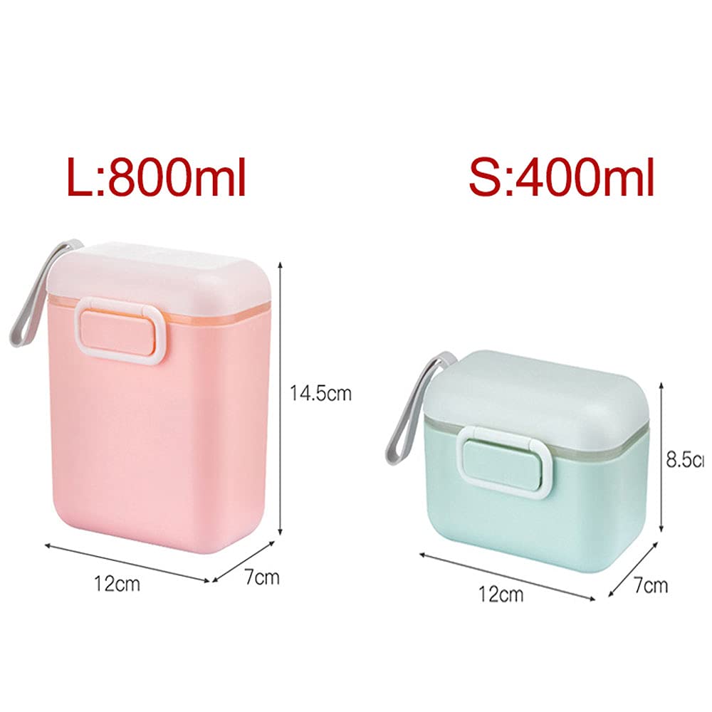 CHDHALTD Baby Milk Powder, Portable Baby Food Storage Box Essential Cereal Infant Milk Powder Box Toddle Snacks Container(400ML,Pink)