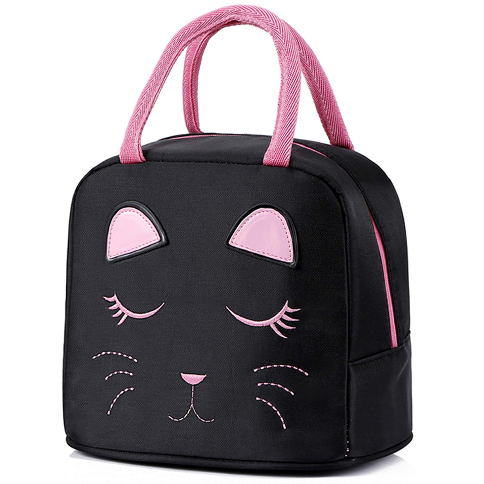 Backpacks for Girls,Kids Backpack Cat Face Backpack for Teen Girls Backpack for Girls Elementary School (Black Set-Large)