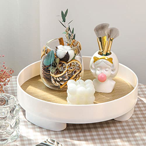 FIZZOQI Plastic Cosmetic Storage Shelf Condiment Rack Tabletop Rack Desk Round Tray Pantry Room Organizer Rack Household Restaurant Storage Rack