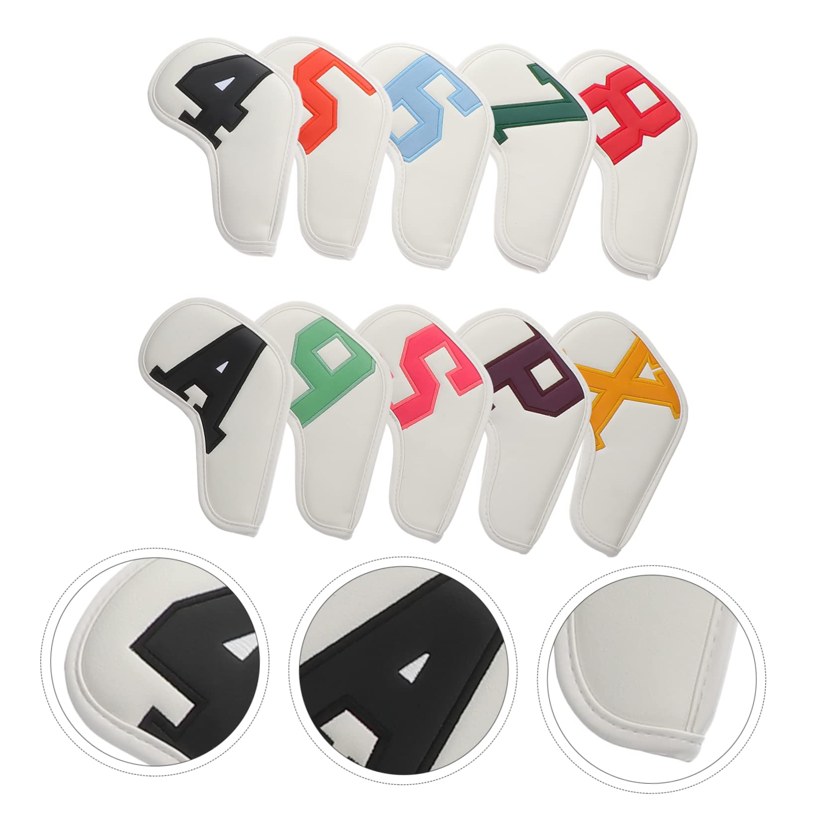CLISPEED Leather Head Cover Exercise Accessories Golfing Accessories Club Putter Sleeve Head Covers Golfs Putter Cover Golfs Iron Head Covers Pu Golfs Putter Cover Club Head Cover Pu 10pcs