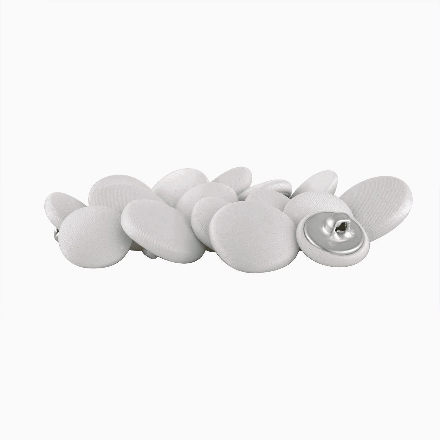 ButtonMode Tuxedo Suit Button 15pc Set (Fits Most Formalwear) includes 4 Jacket Front Buttons (19mm or 3/4 Inch) and 11 Sleeve and Pant Buttons (15mm or 5/8 Inch), Ivory Satin, 15-Buttons