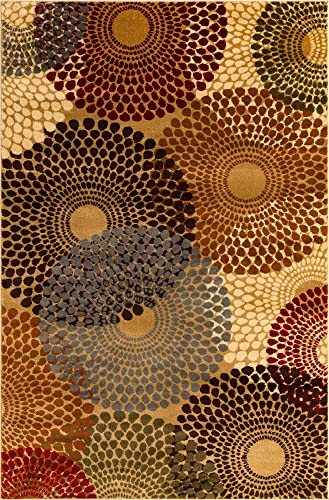Unique Loom Barista Collection Area Rug - Java (5' 3" x 8' Rectangle, Beige/ Black)