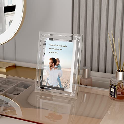 HORLIMER 4x6 Picture Frame Set of 2, Glass Photo Frame 4 by 6 for Tabletop, Horizontally or Vertically